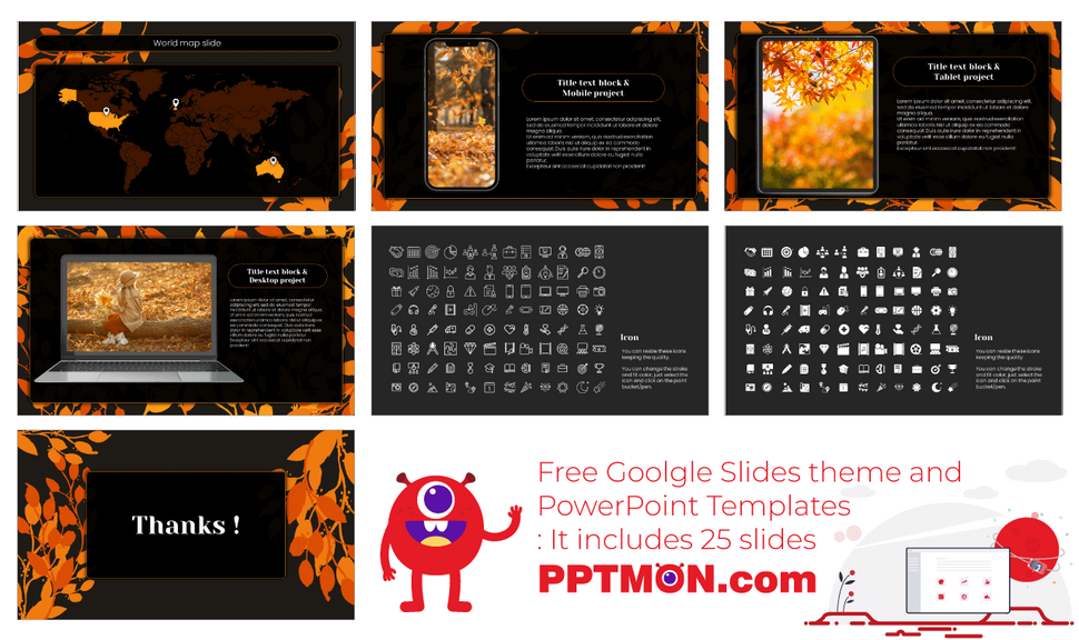 Falling Leaves Card Google Slides Themes PowerPoint Templates