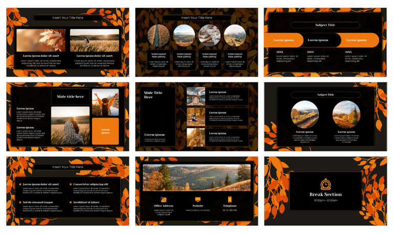 Falling Leaves Card Google Slides Themes PowerPoint Templates