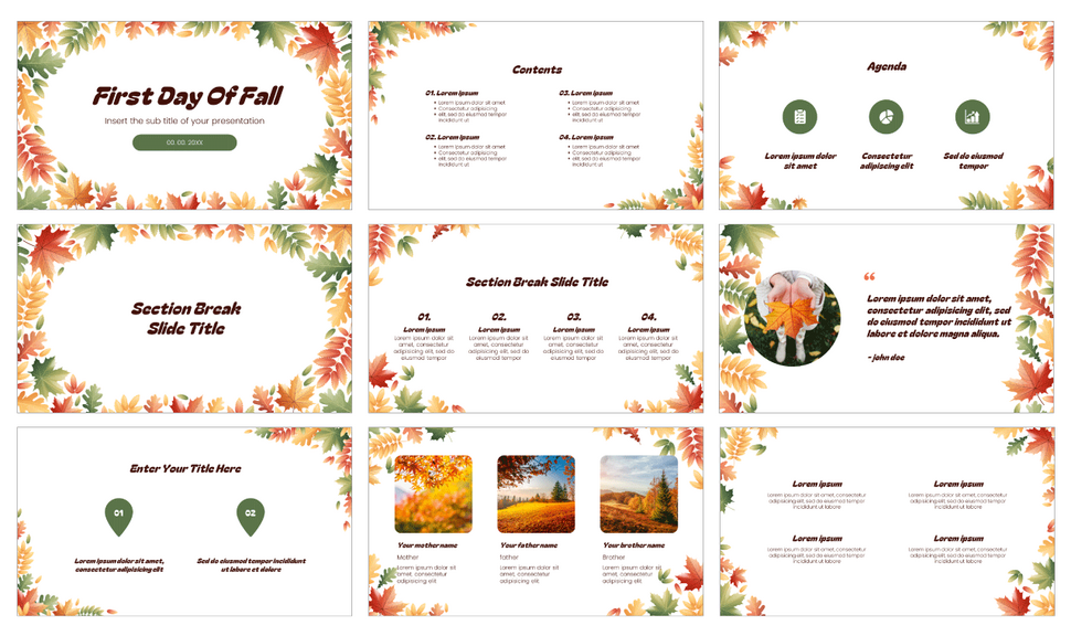 First Day Of Fall Free Google Slides Theme PowerPoint Template