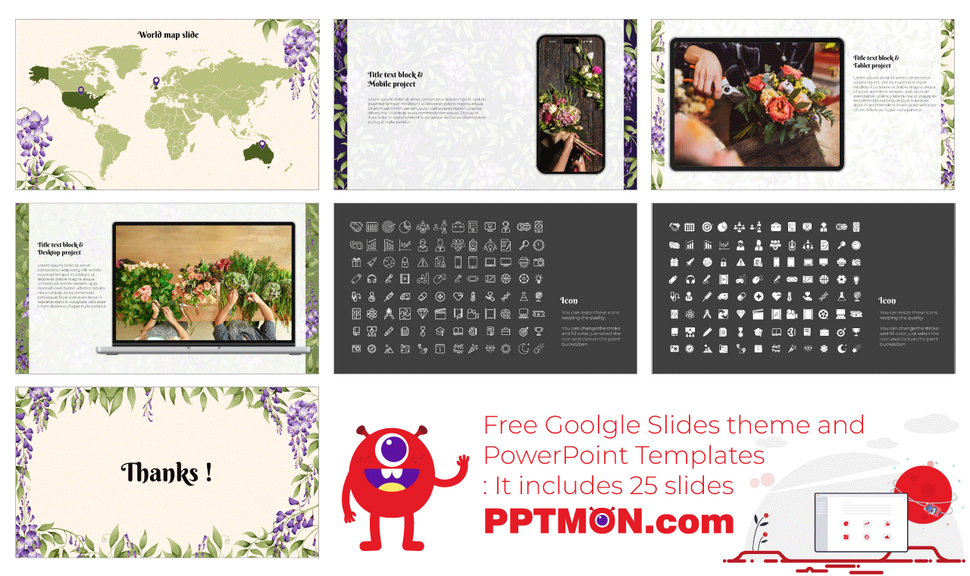 Garden Flower Shop Google Slides Themes PowerPoint Templates