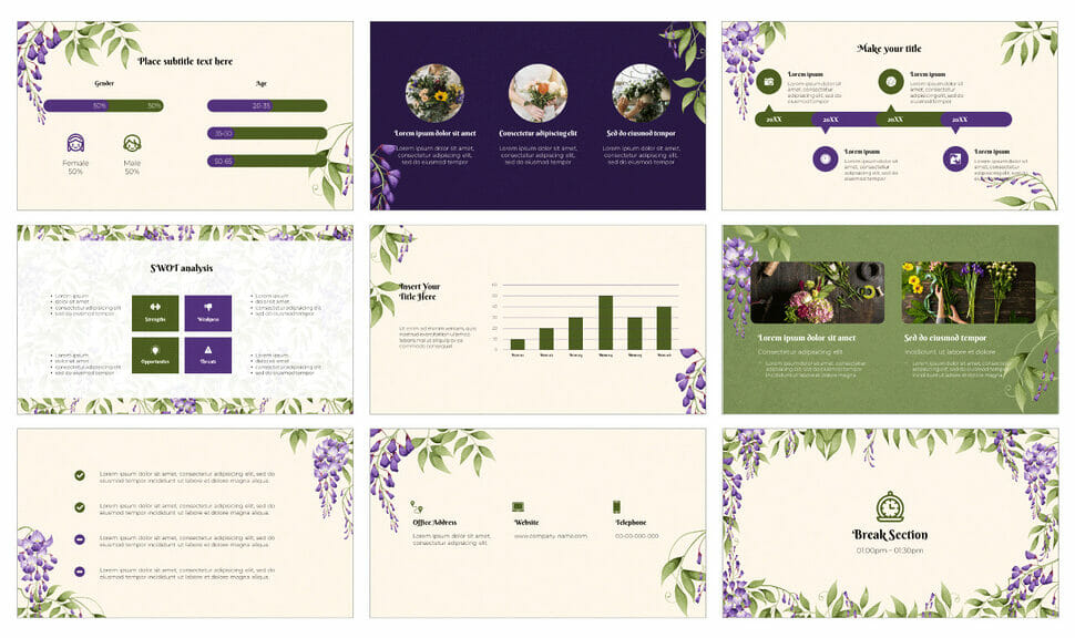 Garden Flower Shop Google Slides Themes PowerPoint Templates