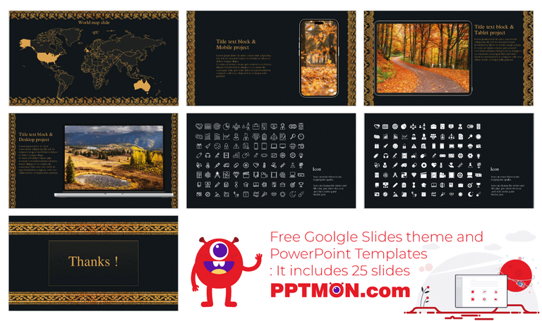Golden Lace Pattern Google Slides Themes PowerPoint Templates