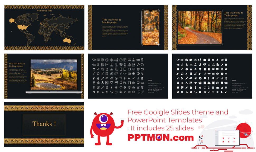 Golden Lace Pattern Google Slides Themes PowerPoint Templates