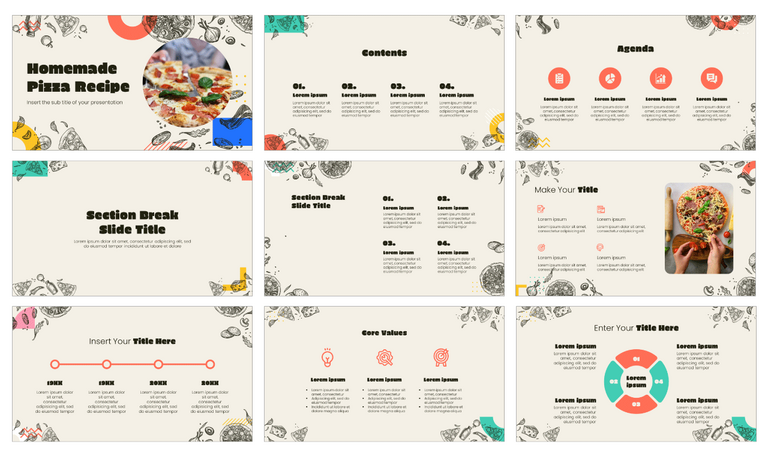 Homemade Pizza Recipe Google Slides PowerPoint Templates