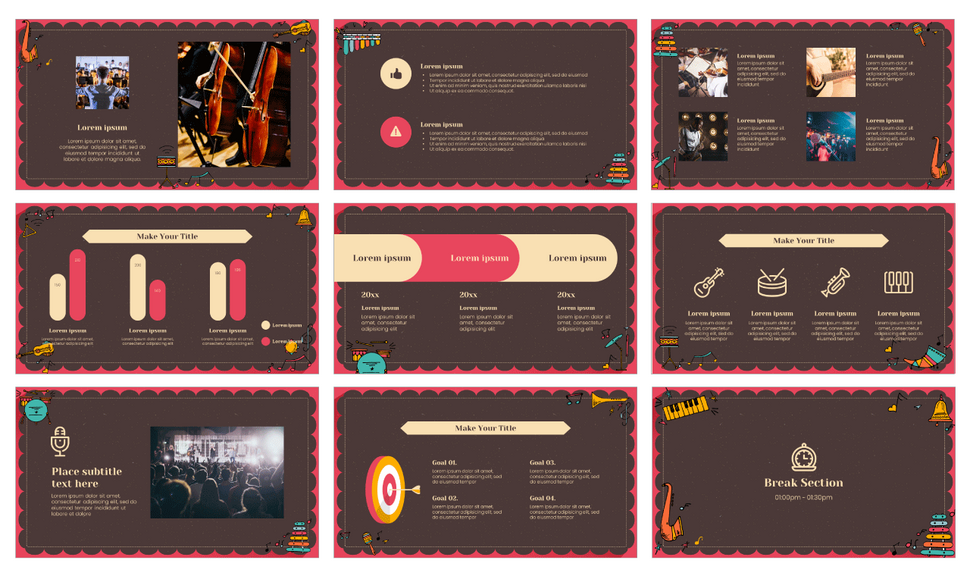 Music Activities Presentation Templates - Google Slides PowerPoint