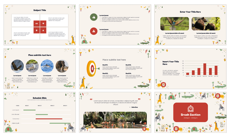 Science Subject Animal Free Google Slides PowerPoint Templates