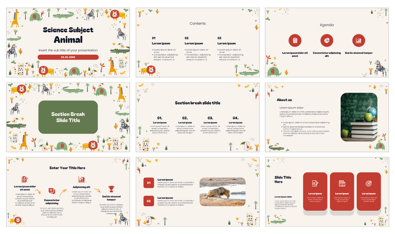 Science Subject Animal Free Google Slides PowerPoint Templates