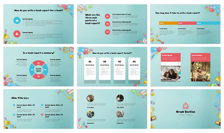 Writing a Book Report Google Slides Theme PowerPoint Template