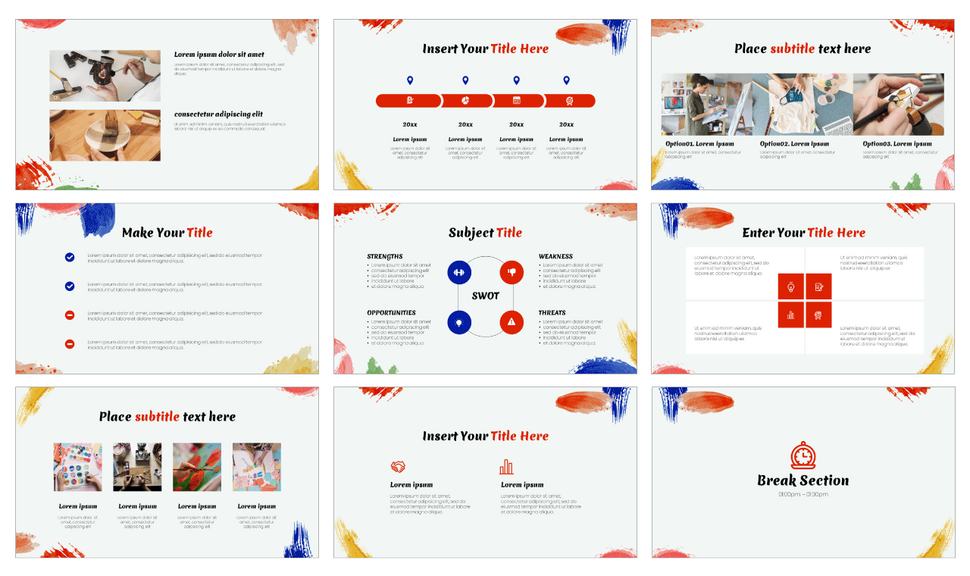 Art Instructional Newsletter Google Slides PowerPoint Templates