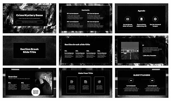 Crime Mystery Game Google Slides Theme PowerPoint Template