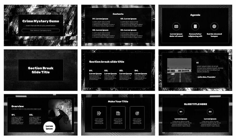 Crime Mystery Game Google Slides Theme PowerPoint Template