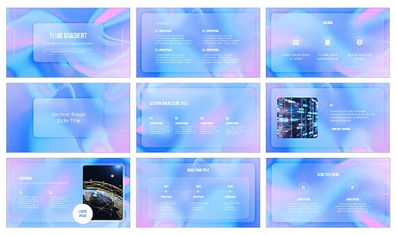 Fluid Gradient Background Google Slides PowerPoint Templates