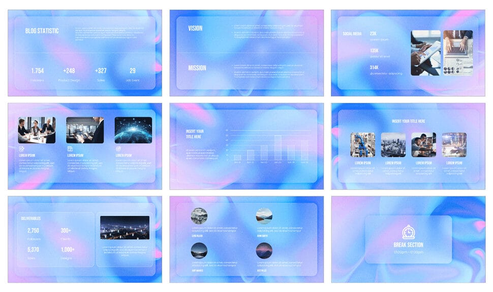 Fluid Gradient Background Google Slides PowerPoint Templates