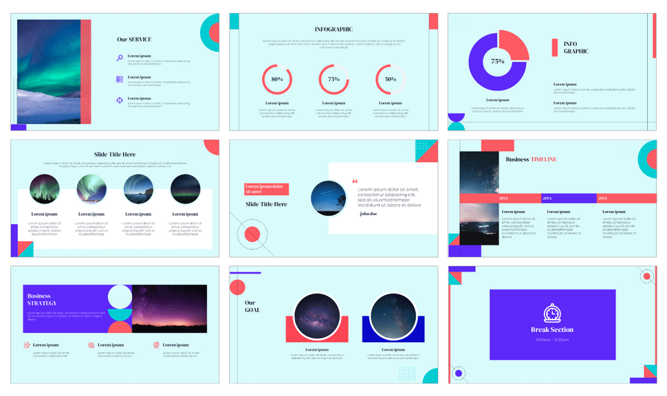 Geometry Artwork Presentation Templates - Google Slides and PPT