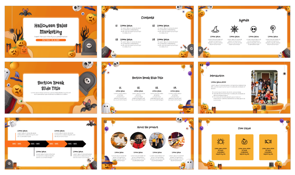 Halloween Sales Marketing Google Slides PowerPoint Templates