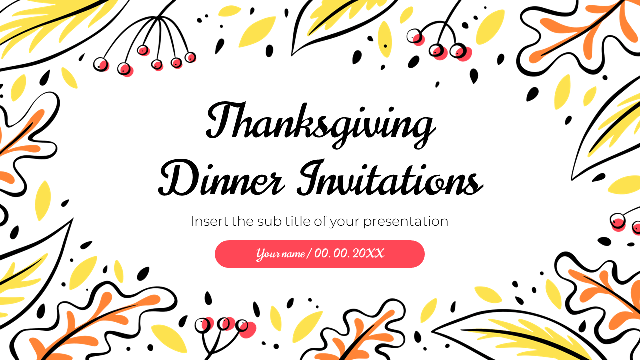 Powerpoint Thanksgiving Dinner Invitation Party Templates | Microsoft