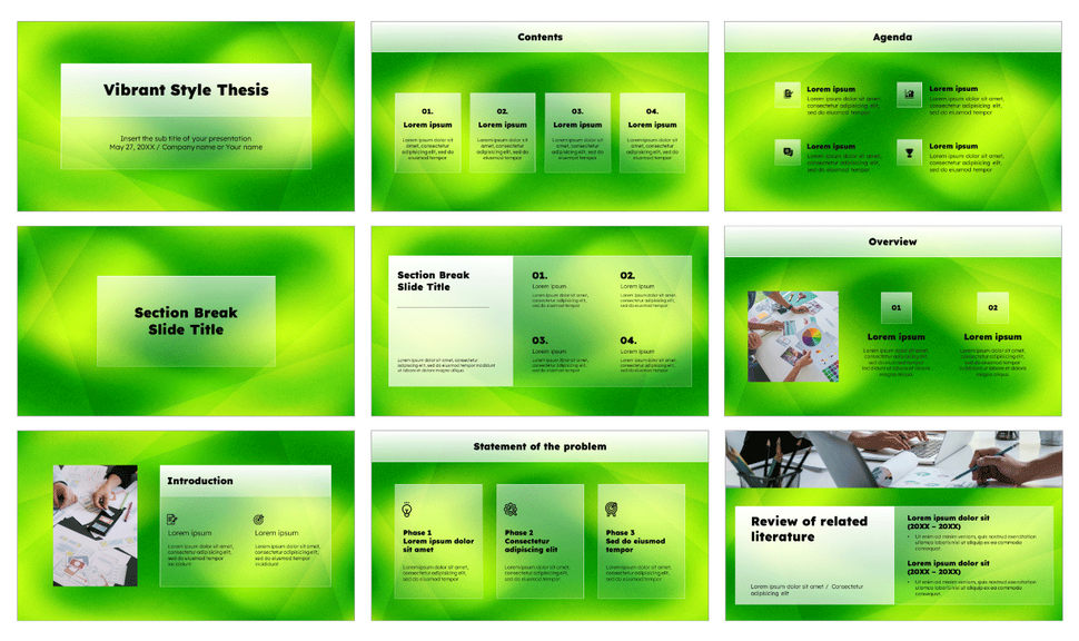 Vibrant Style Thesis Google Slides Themes PowerPoint Templates