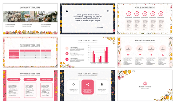 Watercolor Flower Presentation Templates - Google Slides & PPT