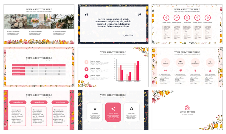 Watercolor Flower Presentation Templates - Google Slides & PPT