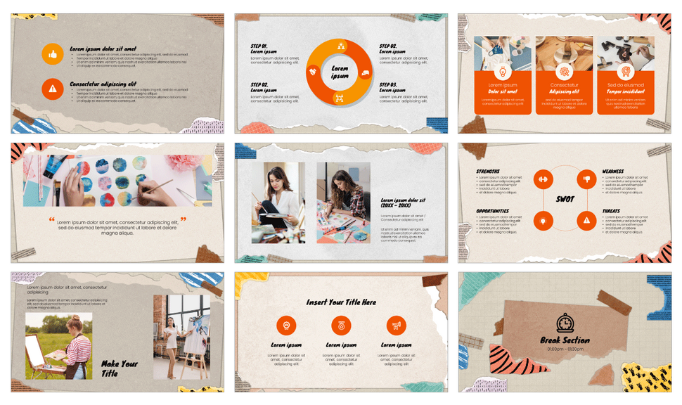 Aesthetic Torn Paper Google Slides Themes PowerPoint Templates