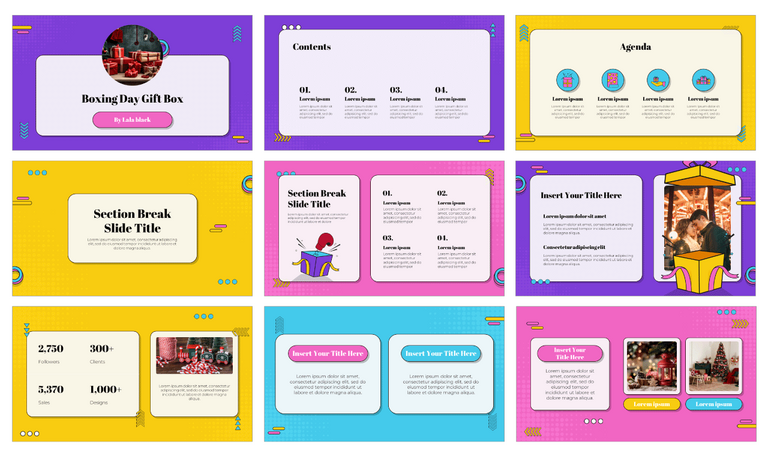 Boxing Day Gift Box Google Slides Theme PowerPoint Template