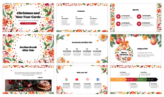 Christmas and New Year Cards Google Slide PowerPoint Template