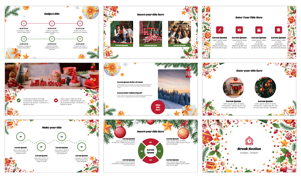 Christmas and New Year Cards Google Slide PowerPoint Template
