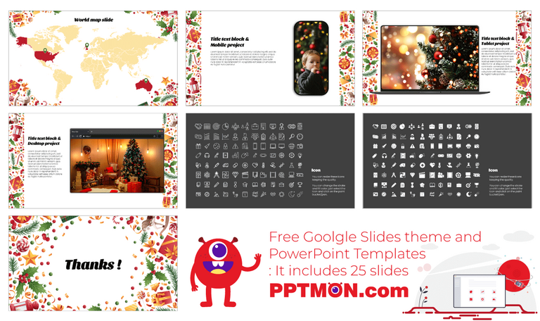 Christmas and New Year Cards Google Slide PowerPoint Template