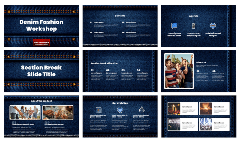 Denim Fashion Workshop Google Slides PowerPoint Templates