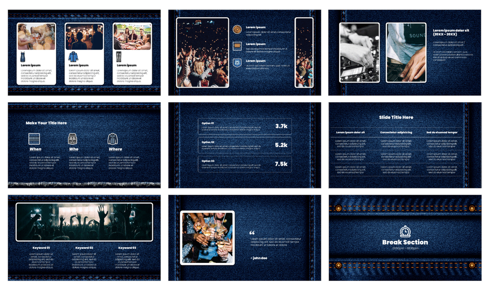 Denim Fashion Workshop Google Slides PowerPoint Templates