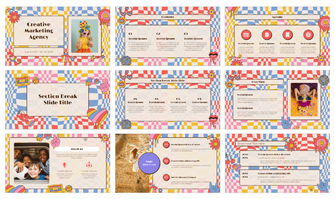 Groovy Retro Square Google Slides Theme PowerPoint Template