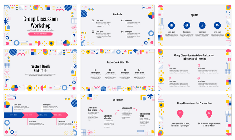 Group Discussion Workshop Google Slides PowerPoint Templates