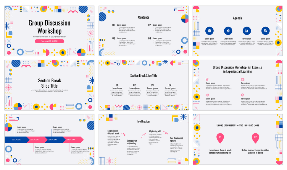 Group Discussion Workshop Google Slides PowerPoint Templates