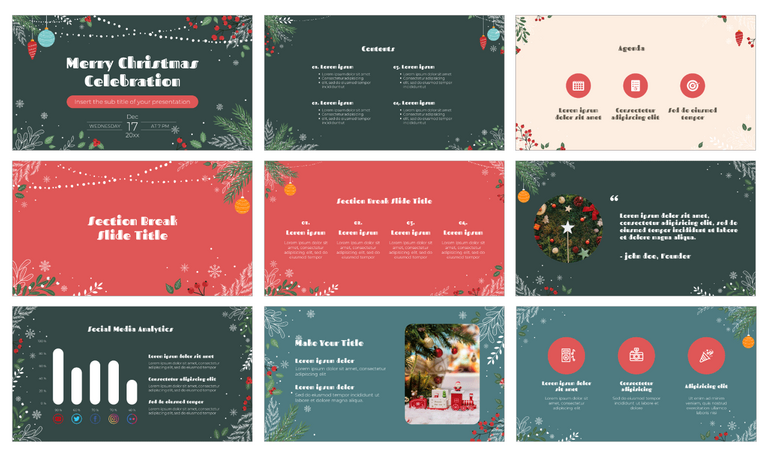 Merry Christmas Celebration Google Slide PowerPoint Templates