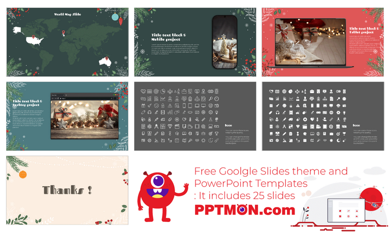 Merry Christmas Celebration Google Slide PowerPoint Templates