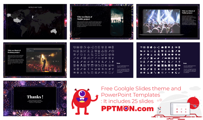 New Year Midnight Party Free Google Slide PowerPoint Templates