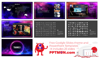 Simple Neon Newsletter Free Google Slides PowerPoint Template