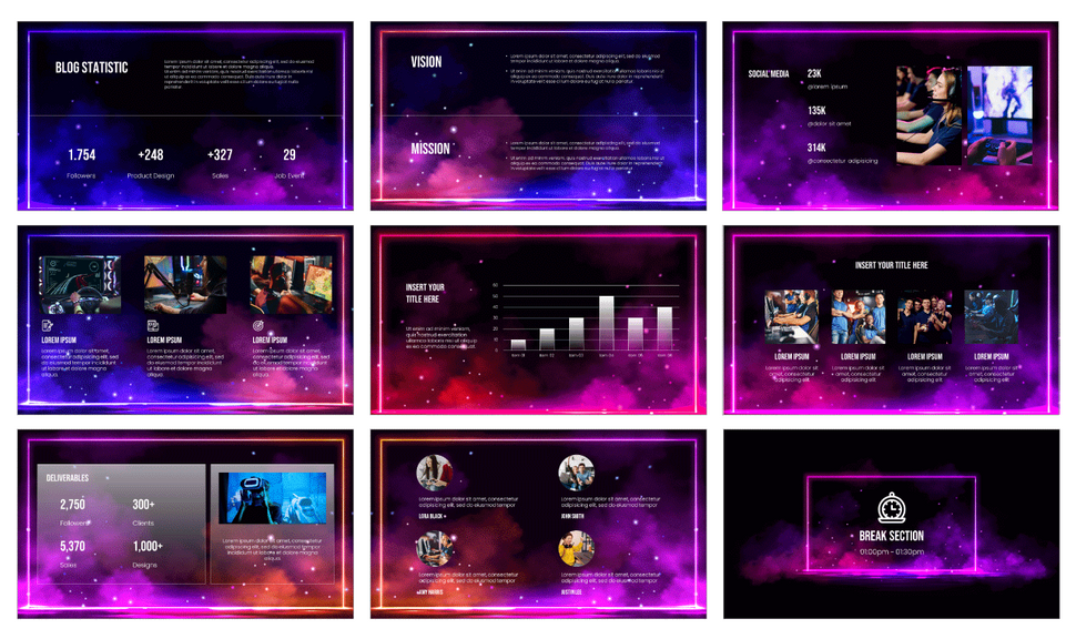 Simple Neon Newsletter Free Google Slides PowerPoint Template