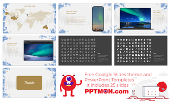 Snowflakes Happy New Year Google Slide PowerPoint Templates