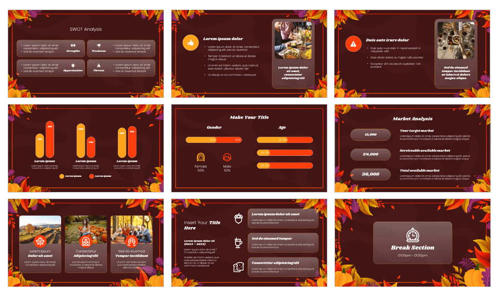 Thanksgiving Newsletter Google Slide Theme PowerPoint Template