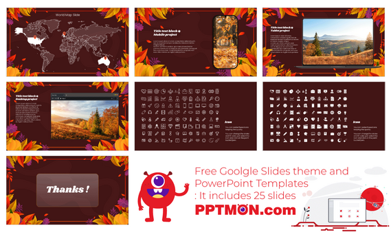 Thanksgiving Newsletter Google Slide Theme PowerPoint Template