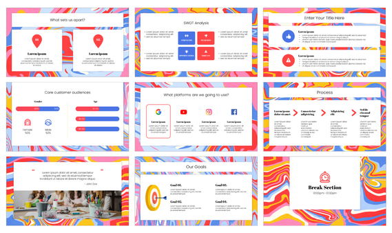 Trippy Psychedelic Art Google Slides Theme PowerPoint Template