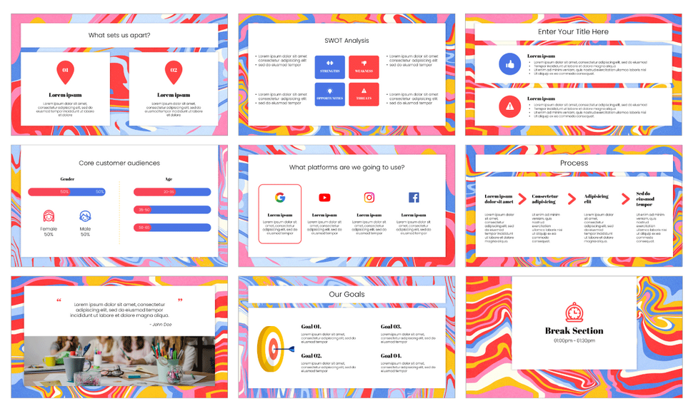 Trippy Psychedelic Art Google Slides Theme PowerPoint Template