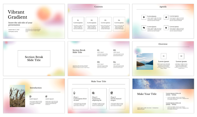 Vibrant Gradient Free Google Slides Theme PowerPoint Template