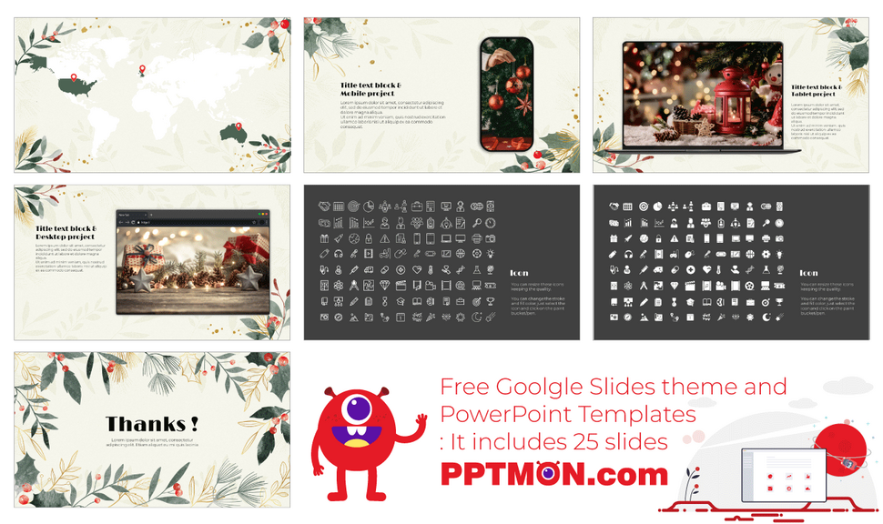 Winter Art Background Google Slide Theme PowerPoint Template