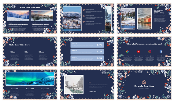 Winter Flowers to Plant in Your Garden Google Slides PPT Theme