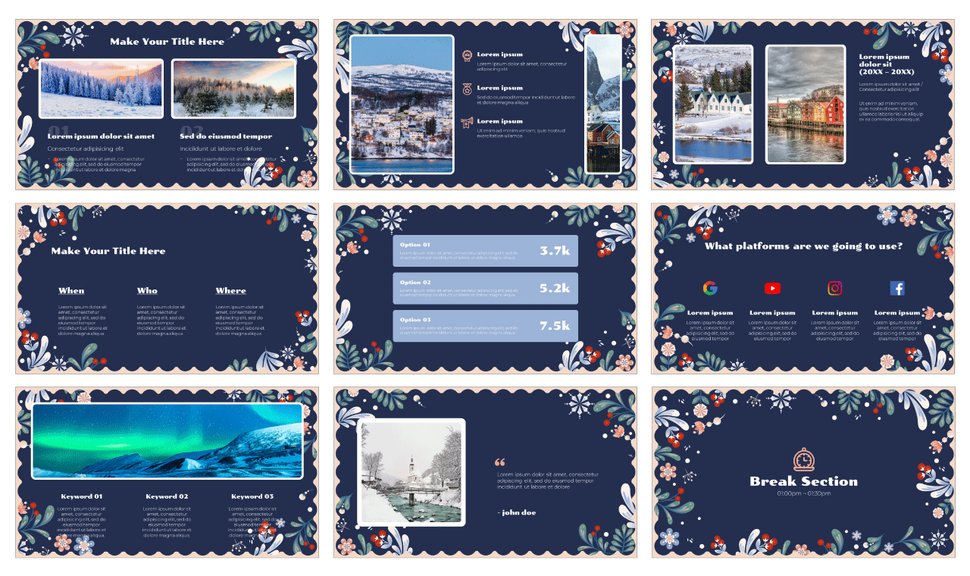 Winter Flowers to Plant in Your Garden Google Slides PPT Theme