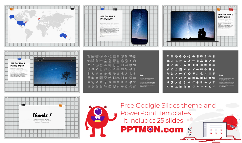 Wire Memo Board Free Google Slides Theme PowerPoint Template