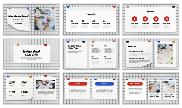 Wire Memo Board Free Google Slides Theme PowerPoint Template