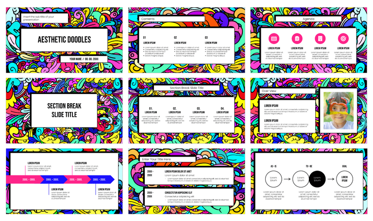 Aesthetic Doodles Free Google Slides Theme PowerPoint Template